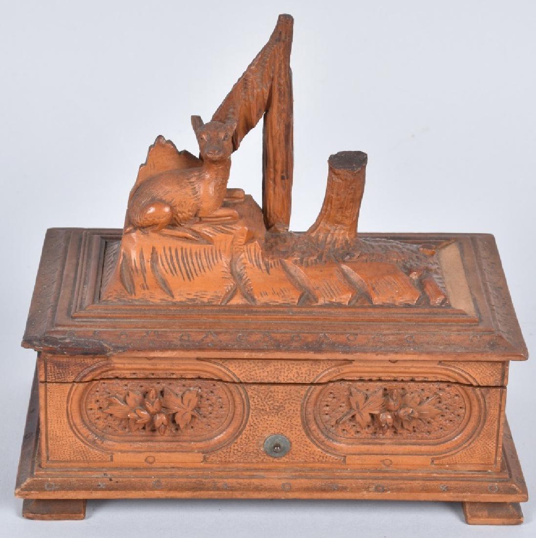 BLACK FOREST CARVED MUSIC BOX