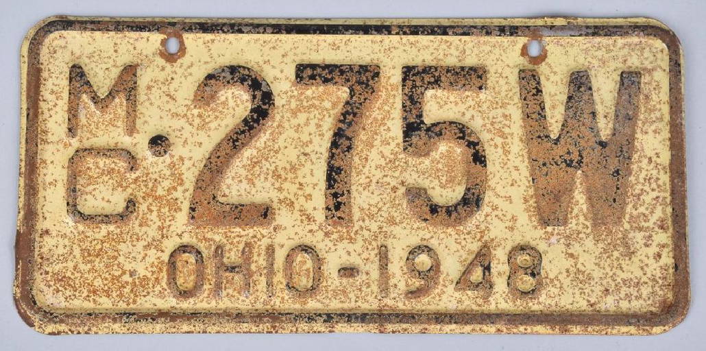 1948 Ohio Motorcycle License Plate