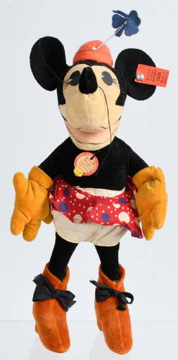 1930's Steiff Minnie Mouse Doll W/ Button & Tags