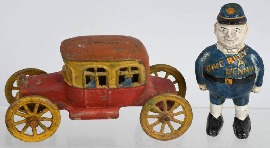 2 Early Cast Metal Banks