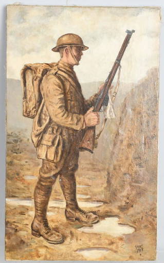 WW1 SOLDIER PAINTING Signed GWC - Nov 11, 2017 | Milestone Auctions in OH