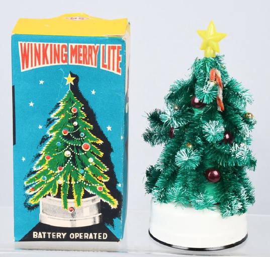 Japan Battery Op Winking Christmas Tree W/box