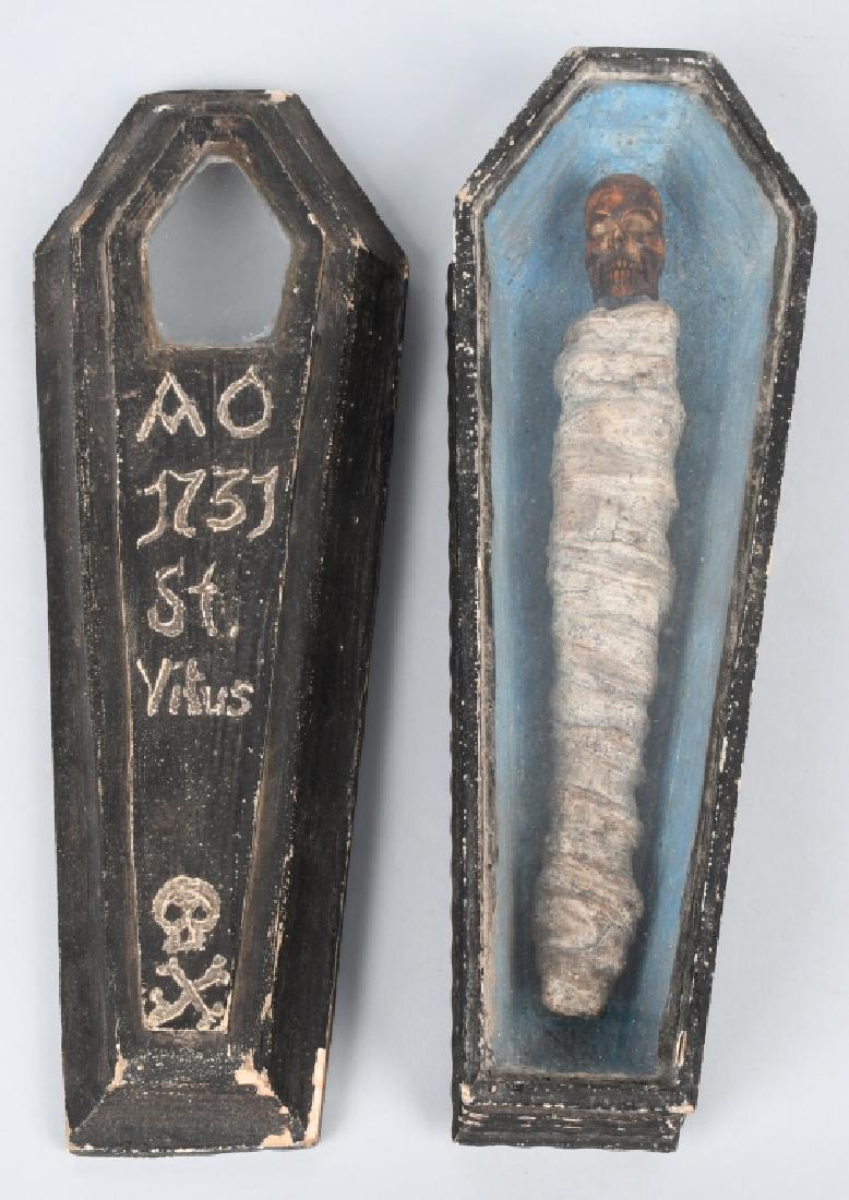1731 St. Vilus Fraternal Miniature Coffin / Mummy