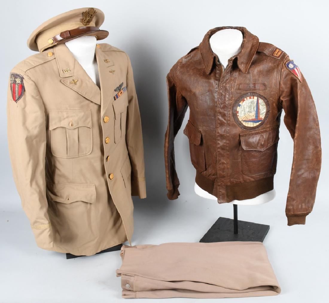 WWII US ARMY AIR FORCE CBI A-2 UNIFORM GROUP IDED
