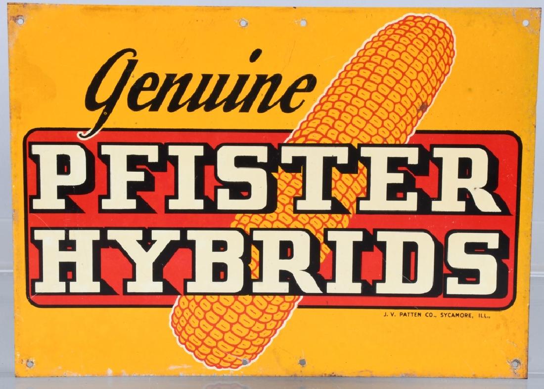 PFISTER HYBRIDS CORN SEED FARM TIN SIGN