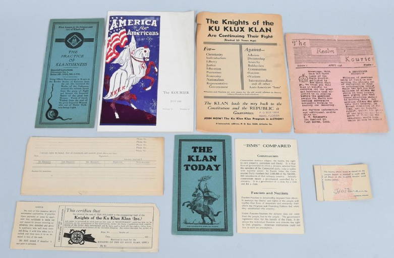 1930's Ku Klux Klan Ephemera Lot
