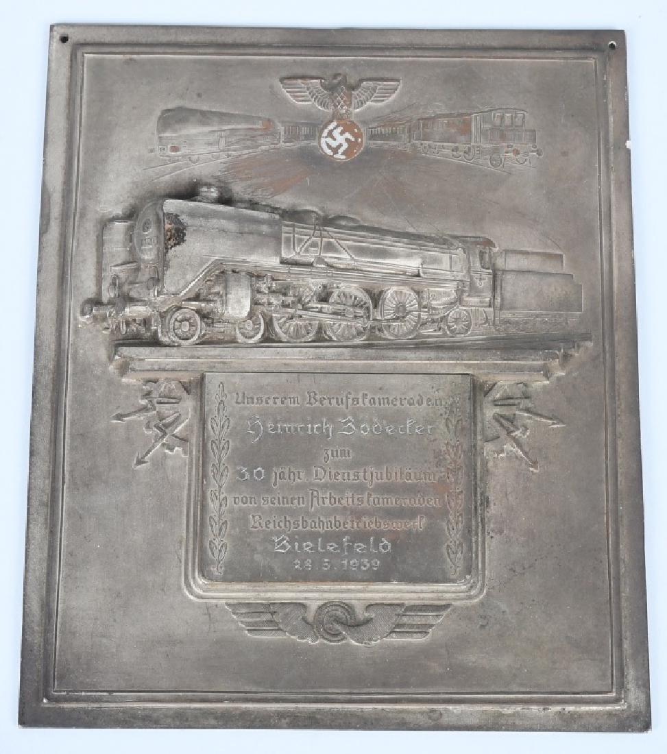 NAZI PLAQUE SWASTIKA EAGLE ALUMINUM METAL
