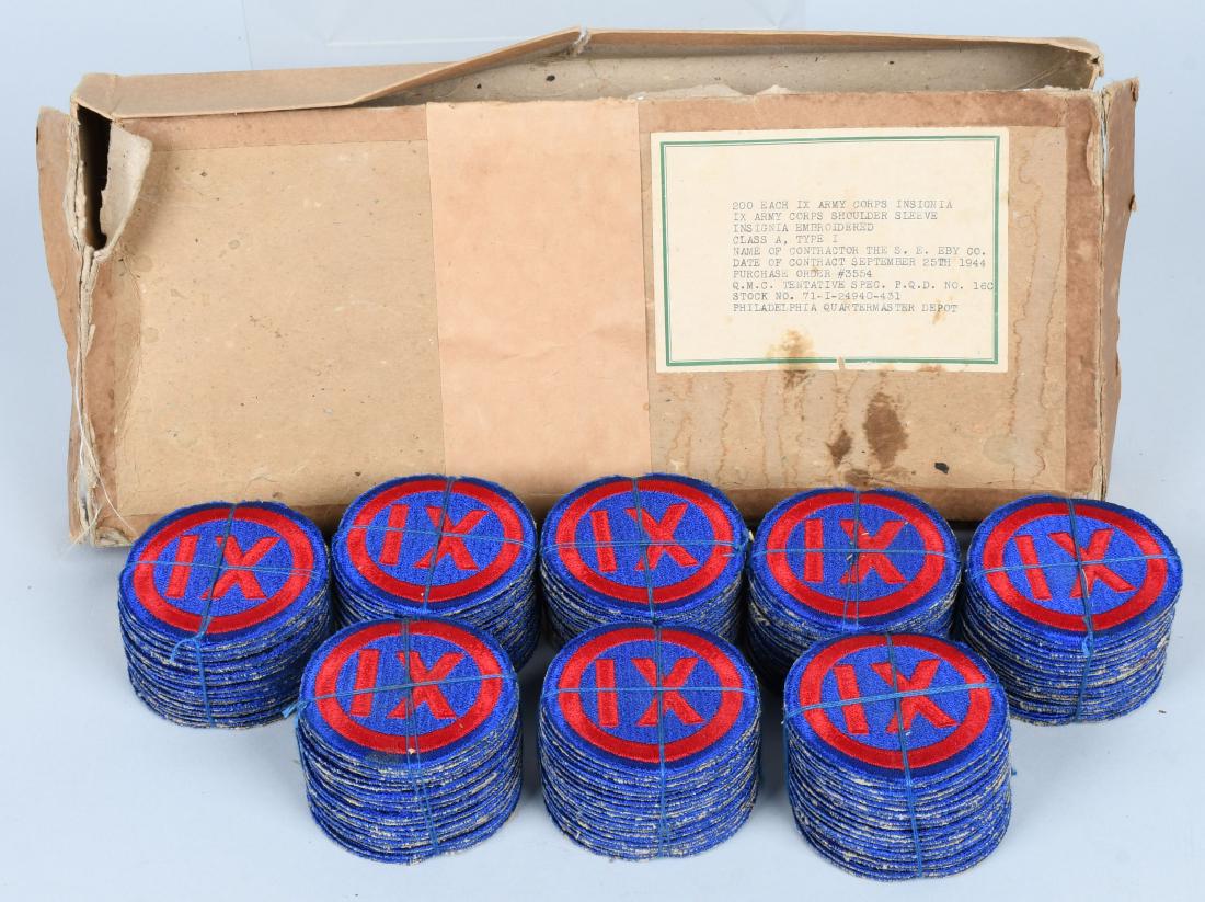 WWII U.S. ARMY BOX 160 IX CORPS SHOULDER PATCHES