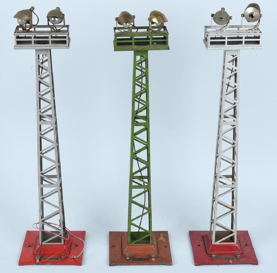 3 Lionel Prewar Standard Gauge 92 Floodlight Tower