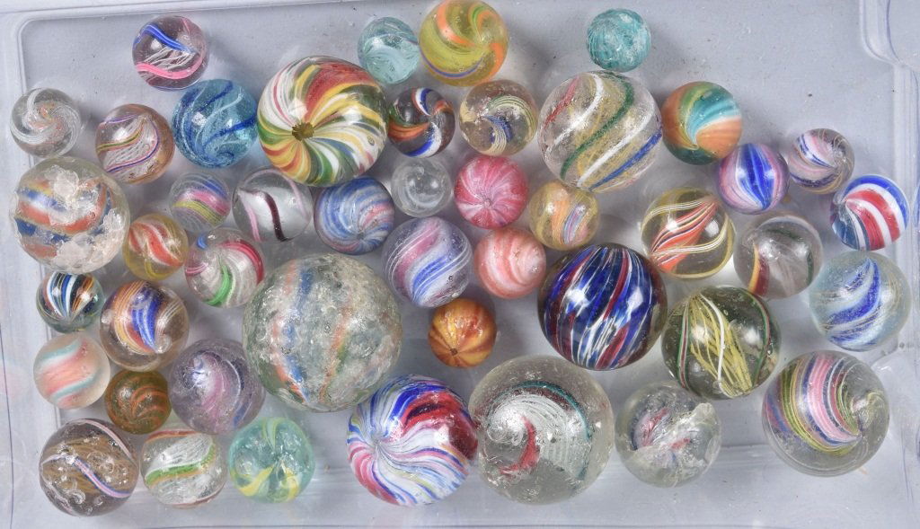 LOT OF GERMAN HANDMADE SWIRL MARBLES