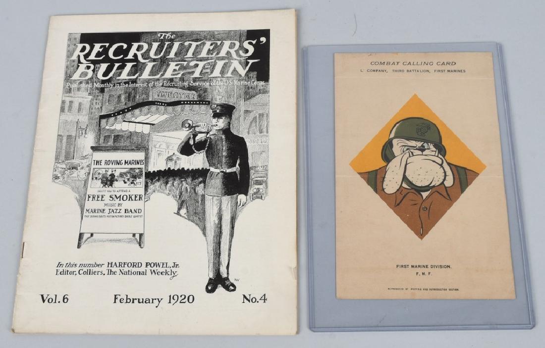WWI ERA USMC MARINE CORPS RECRUITING MAG WW2 CARD