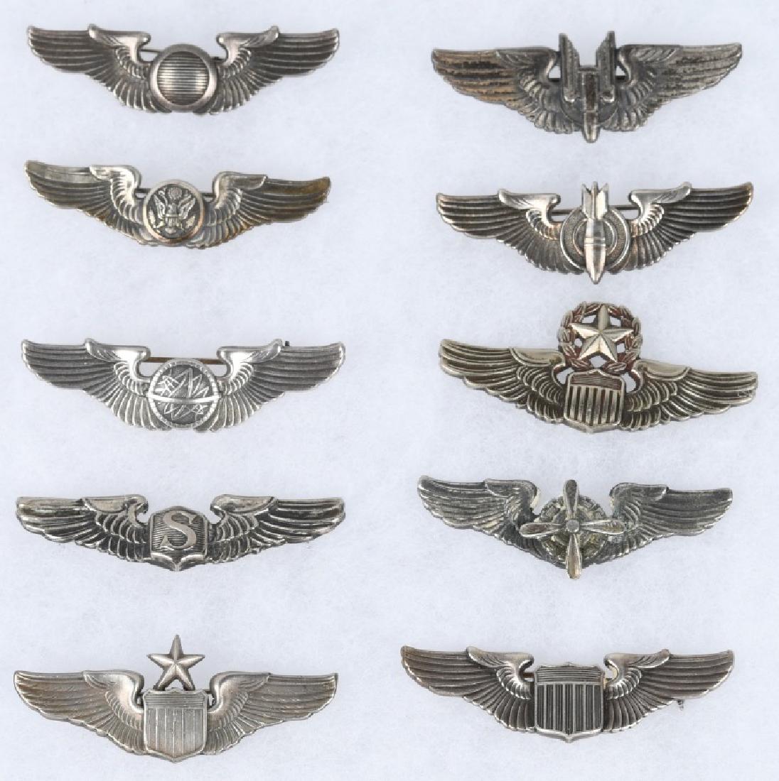 WWII U.S. ARMY AIR FORCE 2" WINGS GROUP (10)