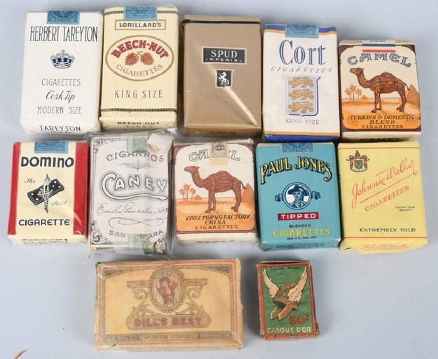 Wwii Vintage U.s Cigarettes Camel Domino Spud Etc