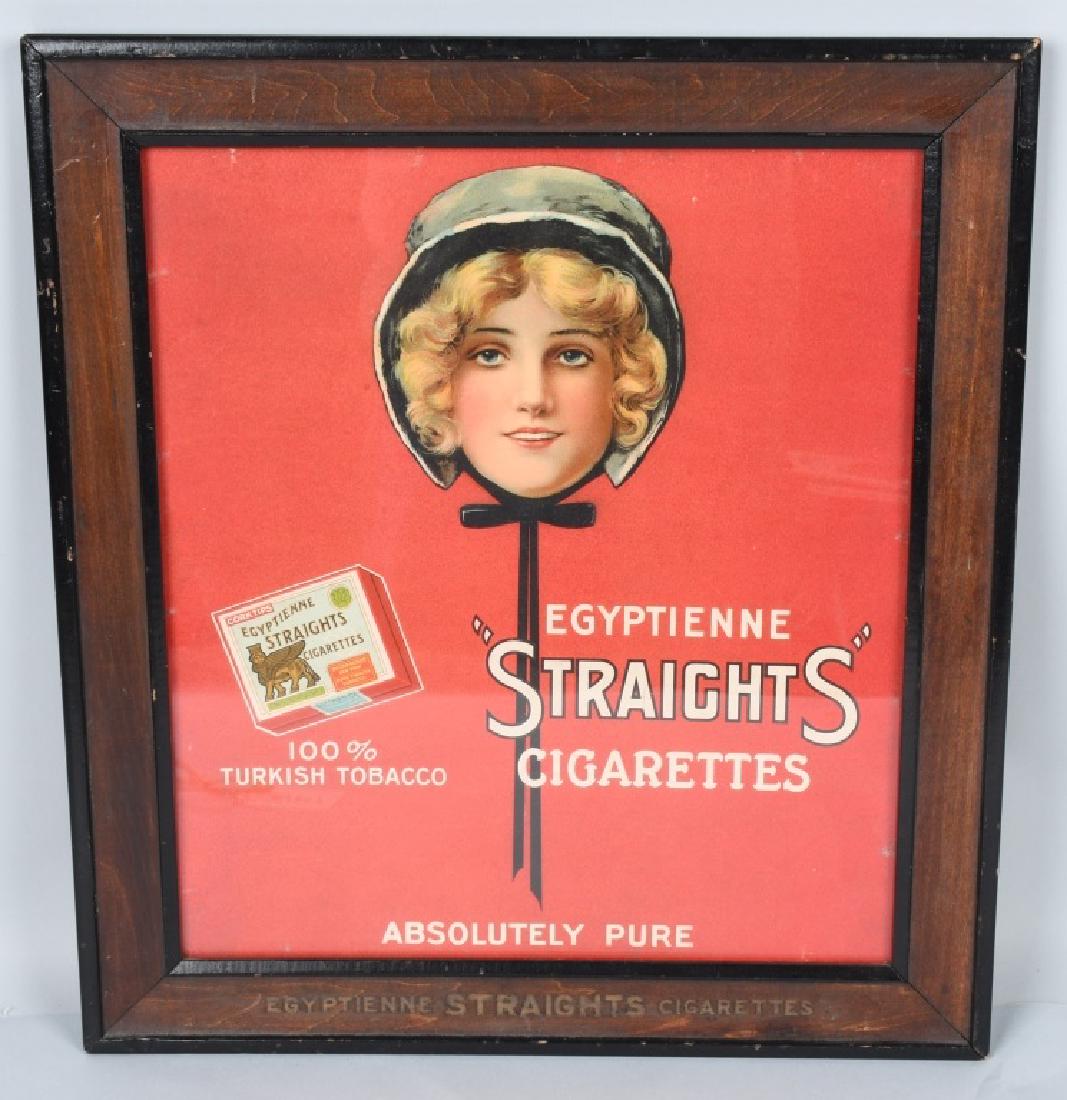 EGYPTIAN STRAIGHTS CIGARETTES SIGN w/ FRAME