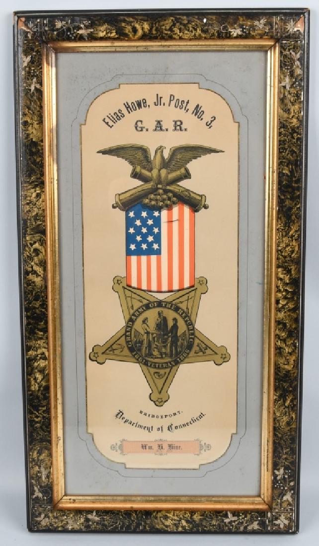 CIVIL WAR GAR CONNECTICUT MEMORIAL ELIAS HOWE POST