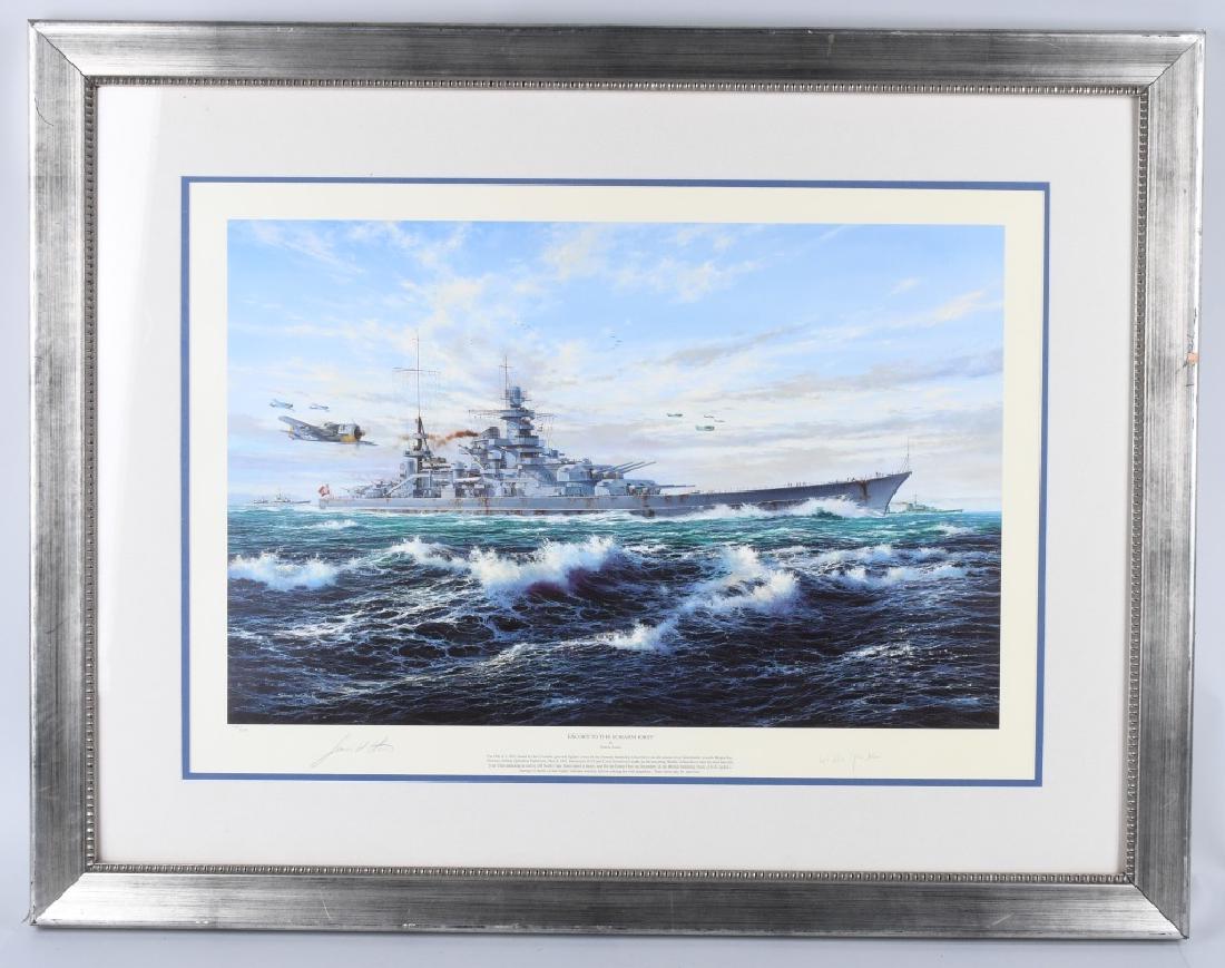 WWII SIMON ATACK PRINT "ESCORT TO THE SCHARNHORST"