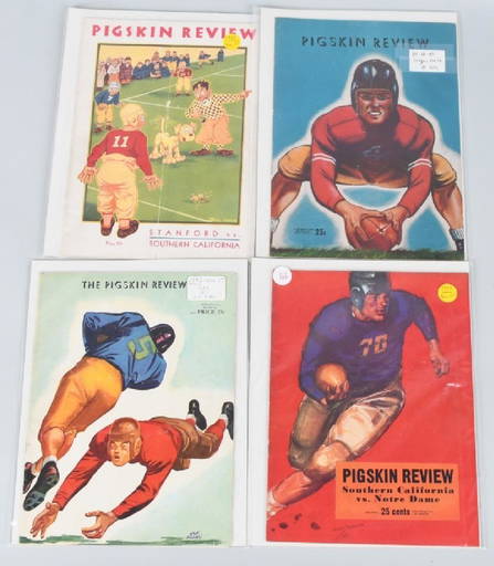 4 Vintage Football Programs