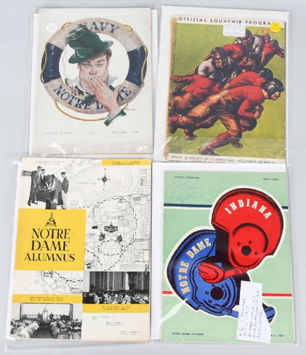 Notre Dame 4 Vintage Football Programs