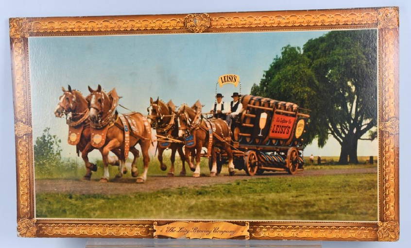 Leisy's Brewing Company Cardboard Sign