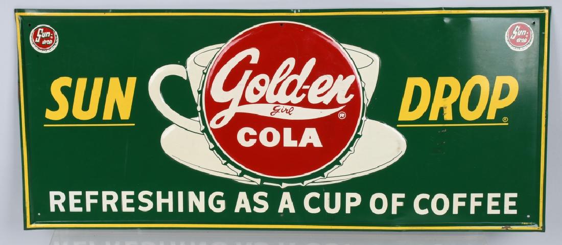 Sun Drop Golden Soda Embossed Tin Sign