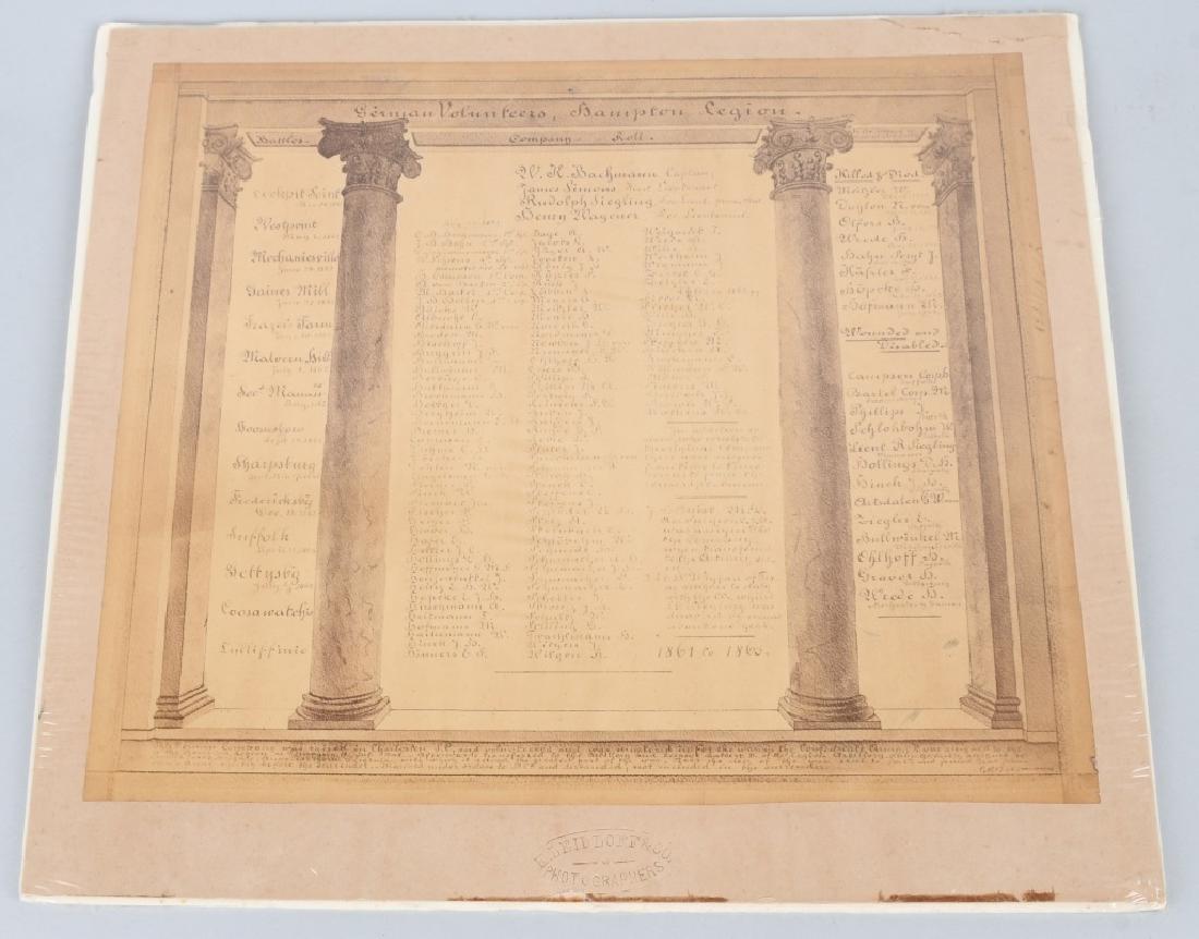 CIVIL WAR CONFEDERATE HAMPTON LEGION MEMORAL PHOTO