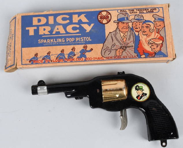 Marx Dick Tracy Sparkling Pop Pistol W/ Box