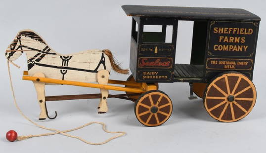 Wood Sheffield Farms Milk Wagon. Steelcraft