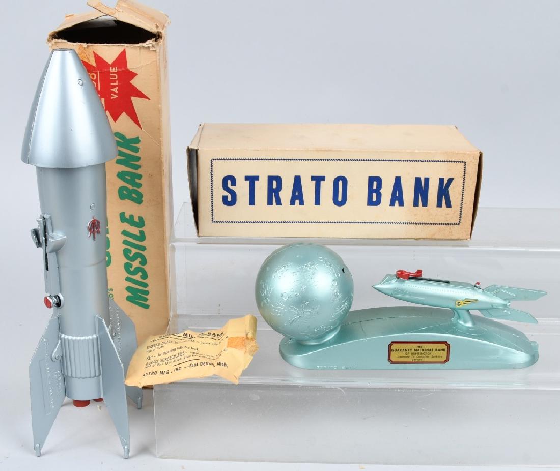 Strato & Missile Mechanical Banks W/ Boxes