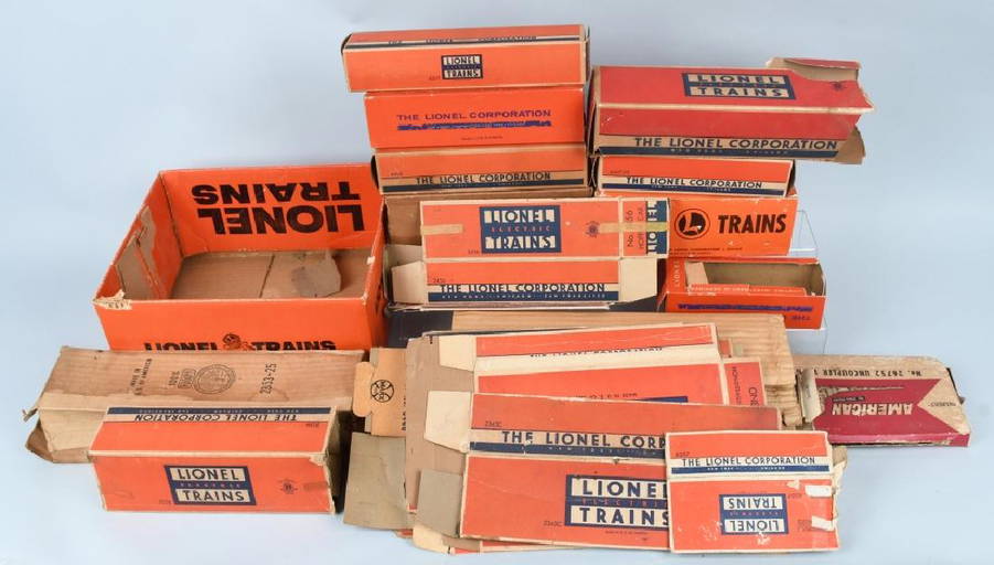 Large Lot Of Lionel Train Empty Boxes