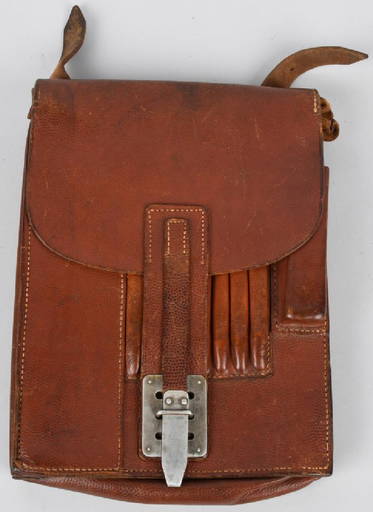 Wwii Nazi German Brown Leather Luftwaffe Map Case