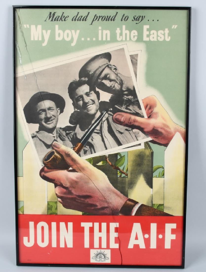 WWII AUSTRALIAN "JOIN THE AIF" RECRUITING POSTER