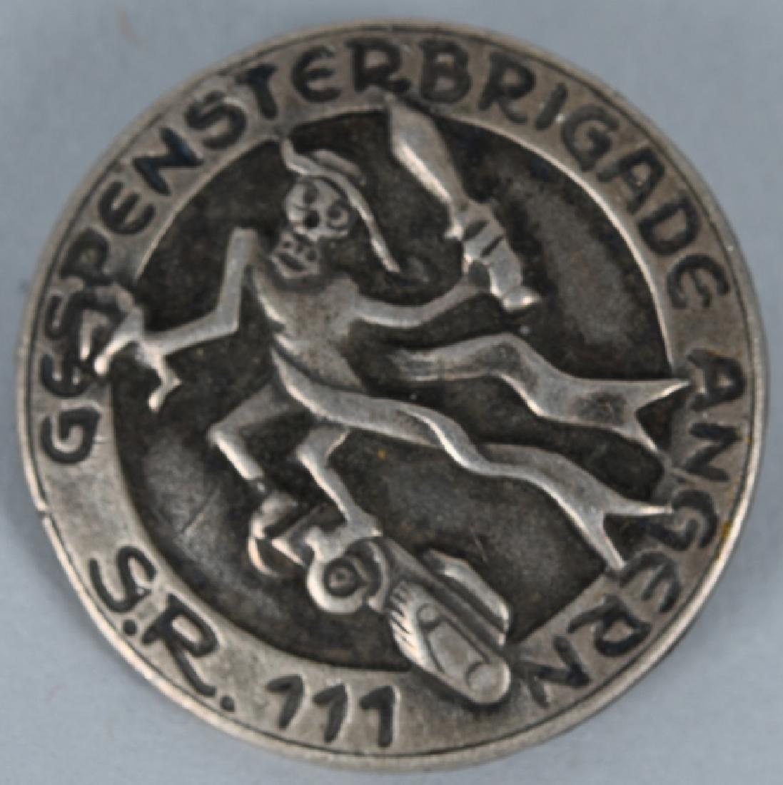 WWII NAZI GERMAN "GHOST DIVISION" PANZER BADGE