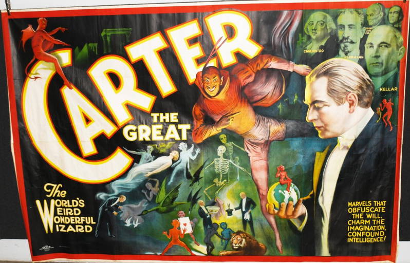 1926 Carter The Great Magic Billboard Poster