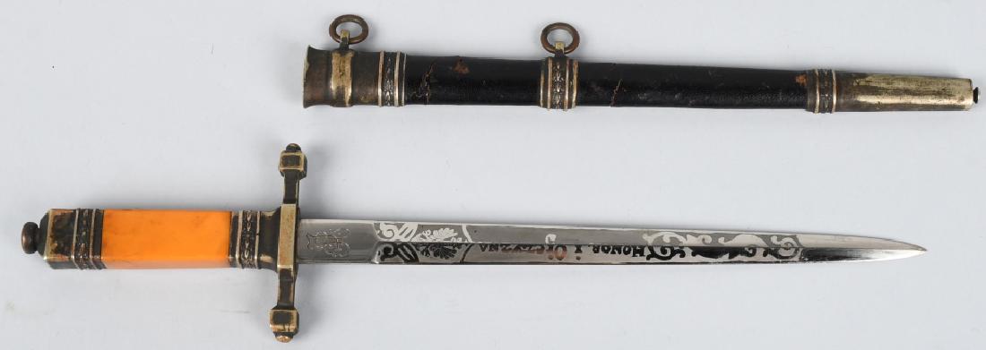WWI POLISH HONOR DIRK WITH ENGRAVED BLADE