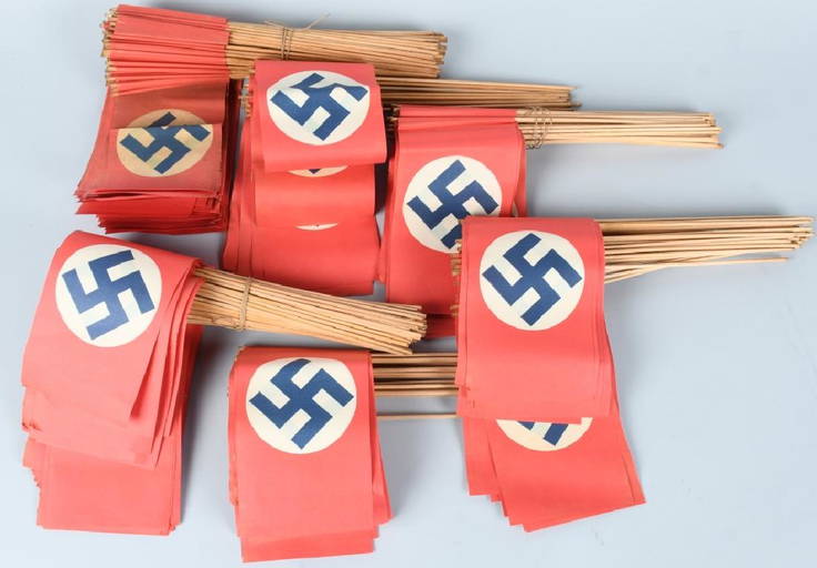 325 Wwii Nazi German Rally Or Parade Paper Flags
