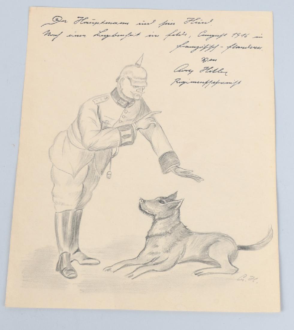 ADOLF HITLER 1916 WWI GERMAN SOLDIER SKETCH