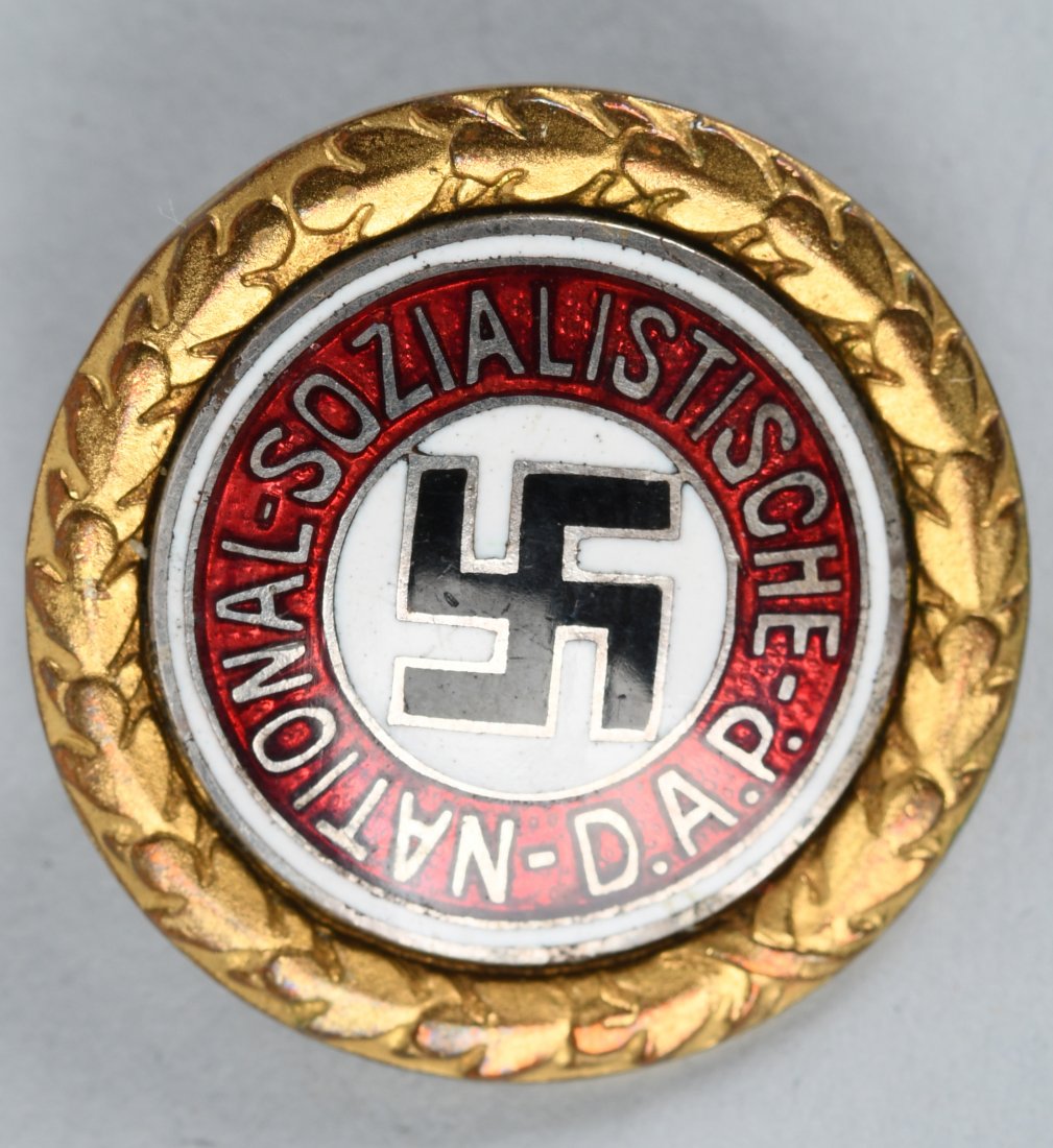 WWII NAZI GERMAN SMALL GOLD PARTY PIN NUMBERED