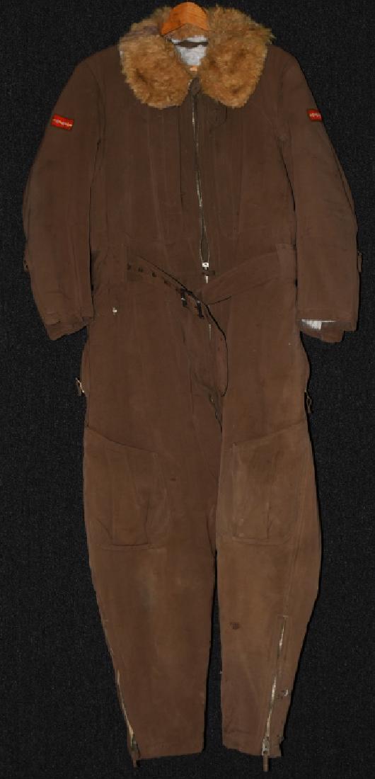 WWII JAPANESE FUR-LINED FLIGHT SUIT W/ PATCHES