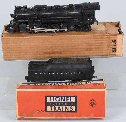 Lionel 736 Locomotive & 2046w Tender W/ Boxes