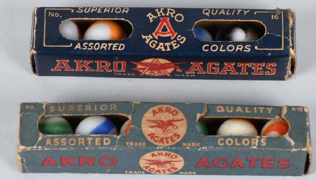 2- AKRO AGATES #16 & #16a BOXED MARBLE SETS