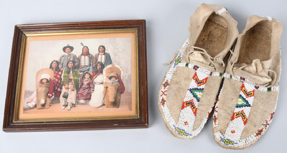 NATIVE AMERICAN MOCCASINS & 1899 UTE PHOTO