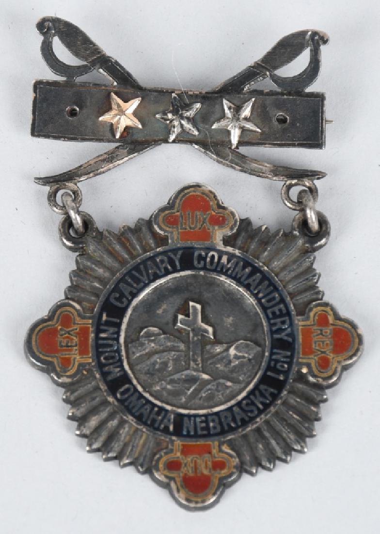 KNIGHTS TEMPLAR MEDAL ENGRAVED TO WWI PILOT