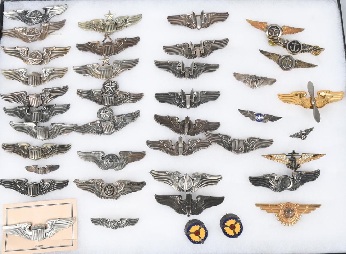 WWII US LOT 40 PC COLLECTION OF AAF & NAVY WINGS