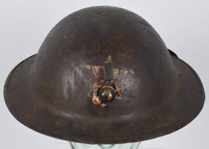 Wwi Usmc Helmet With Ega 6th Marine Regiment