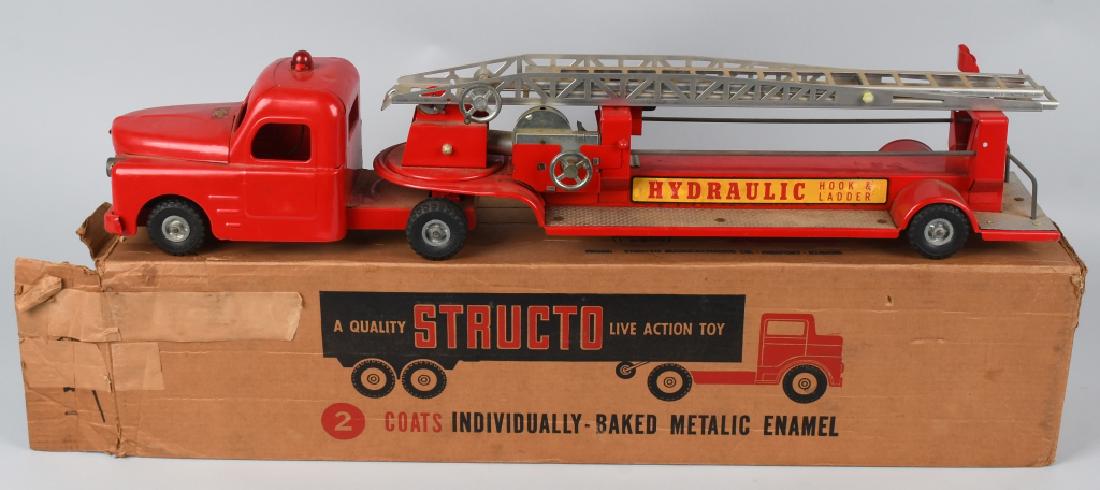 Vintage Structo Pressed Steel Fire Engine W/ Box
