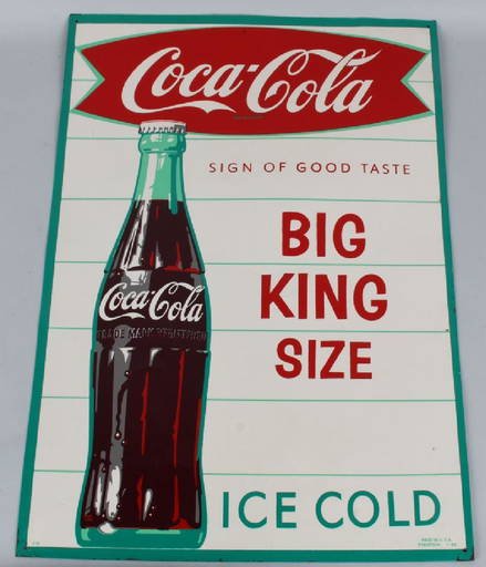 Big King Size Coca Cola Tin Sign