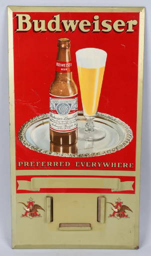 Budweiser Beer Tin Calendar Sign