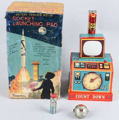 Japan Battery Op Rocket Launching Pad W/ Box