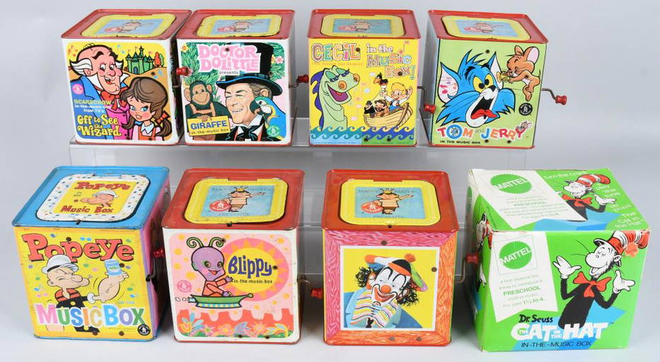 8 Mattel Character Jack In The Box Toys