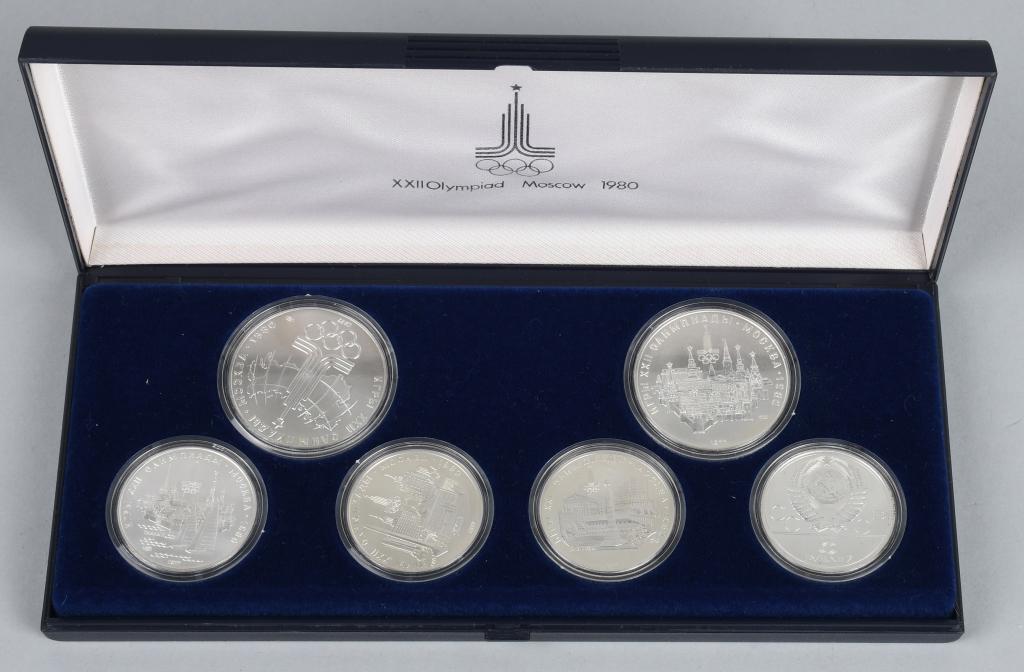 1980 Moscow Olympics Silver 6 Coin Set